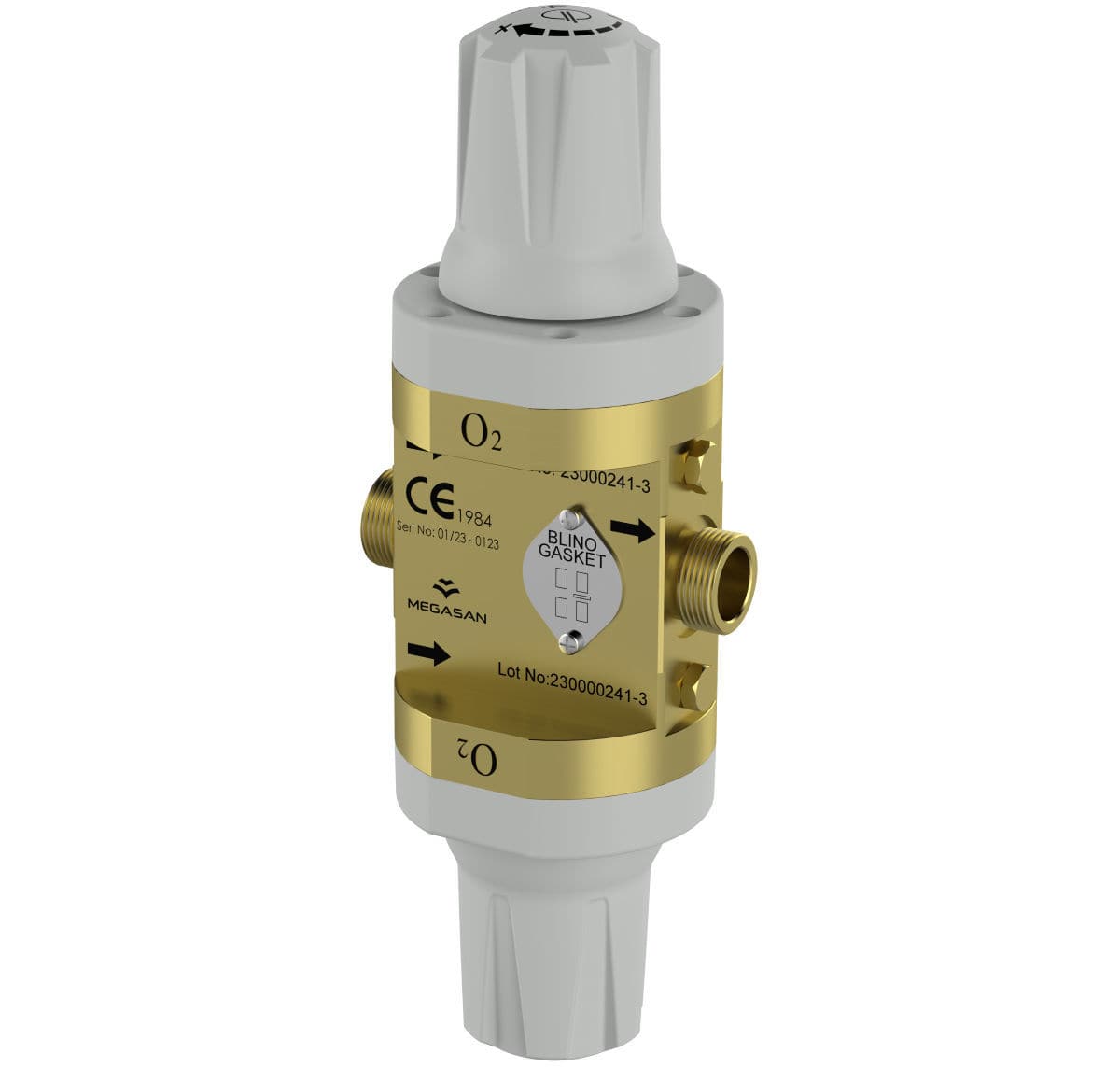 Редуктор для кислорода - Megasan Medical Gas Systems - CO2 / N2O / диазот