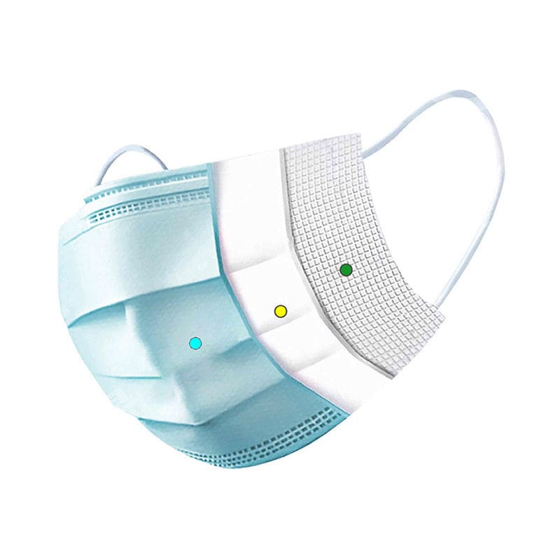 Xирургическая маска для взрослых - QJ Medical - голубая / для ...